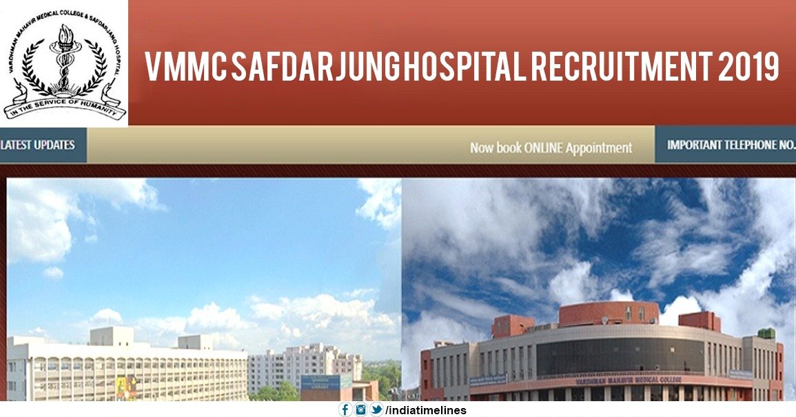 VMMC Safdarjung Hospital Recruitment 2019, Apply Online for 146 Posts